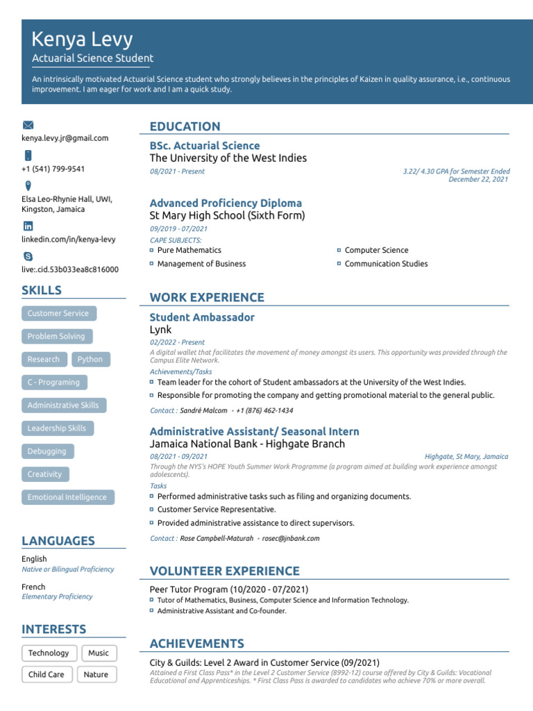 Kenya's Resume - Revised | PDF