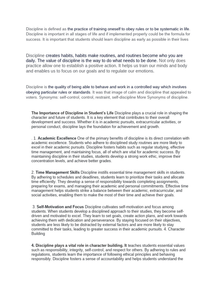 Discipline | PDF