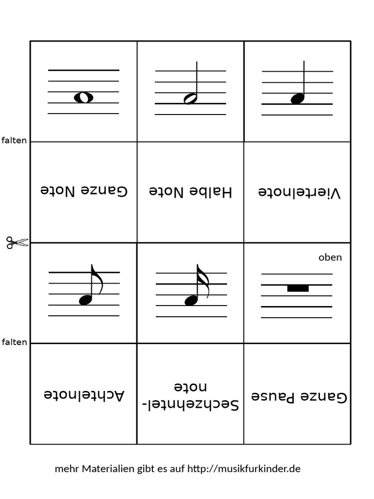 Notenwerte Memory Lernkarten | PDF