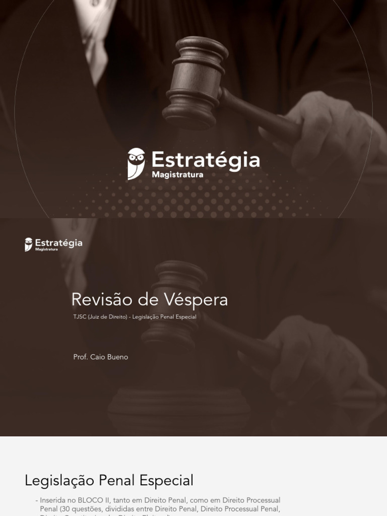 Cópia de Revisao de Vespera Estrategia - Magistratura TJSC | PDF
