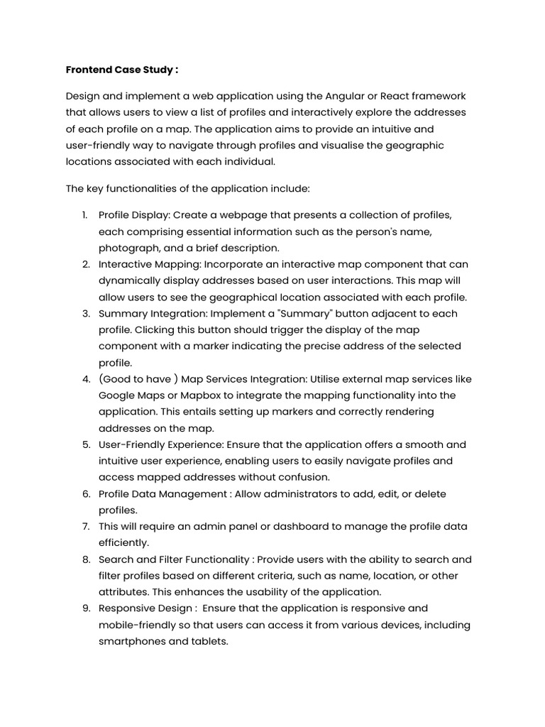 Frontend Case Study 2024 | PDF