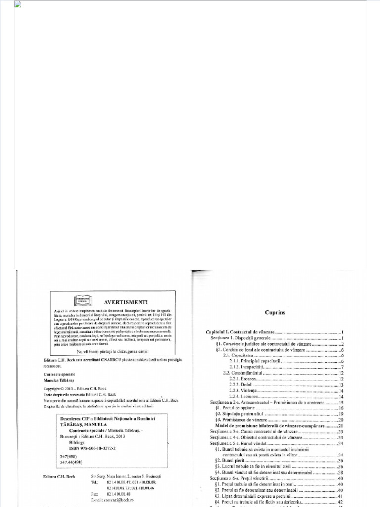 Contracte Speciale Manuela Tabaras | PDF