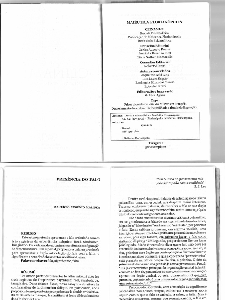 MALISKA, M. Presência Do Falo | PDF