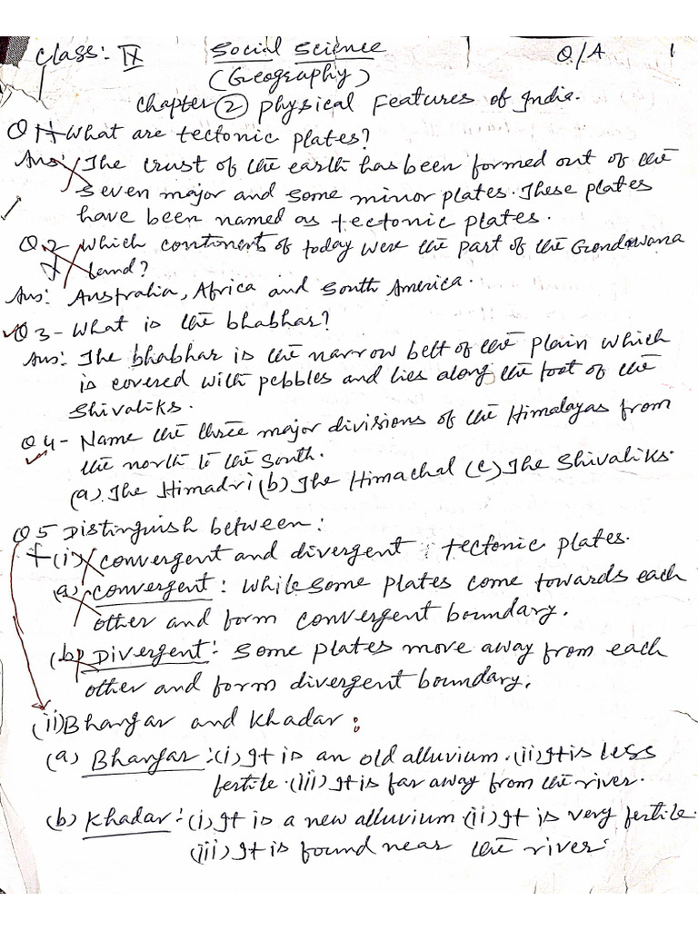 Class-IX Geography Chapter 2 Physical Features of India | PDF