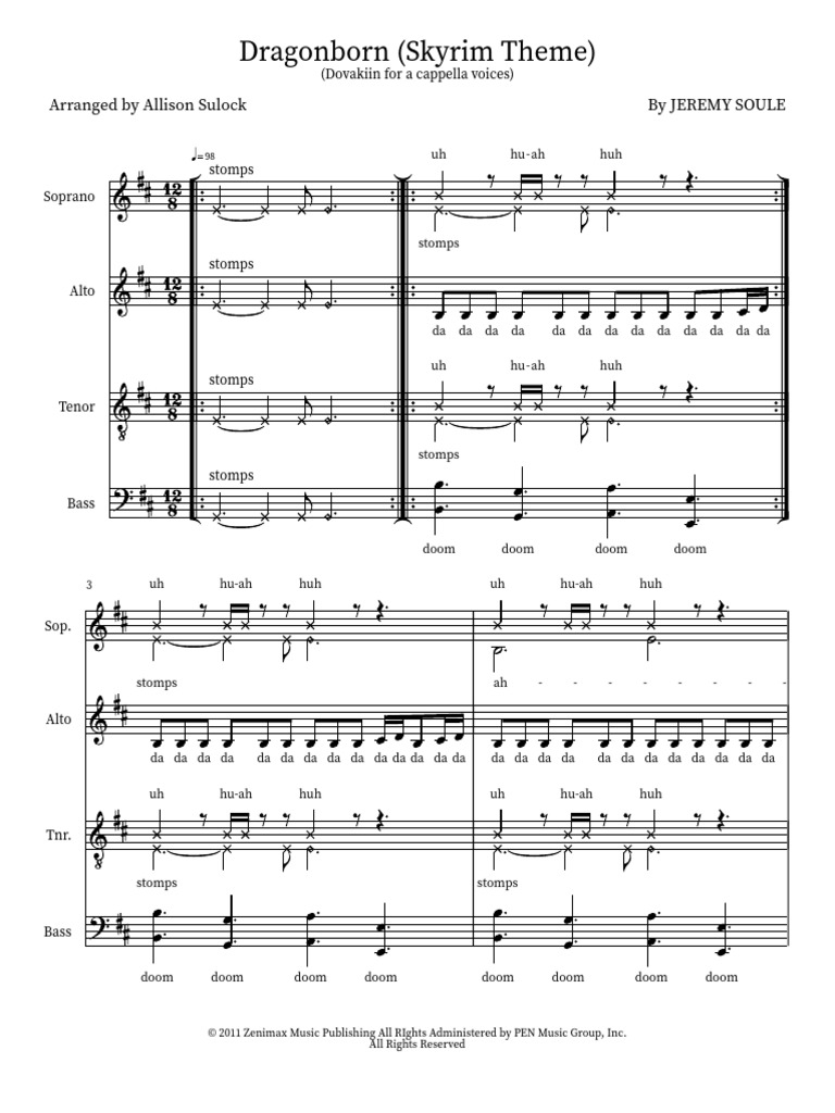 Dragonborn (Skyrim Theme) | PDF