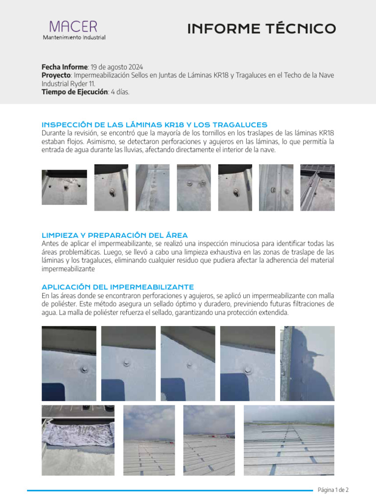 Mazer Impermeabilizacion Techos Ryder 11 | PDF