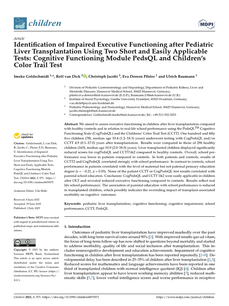 Identification of Impaired Executive Functioning A | PDF | Intelligence ...
