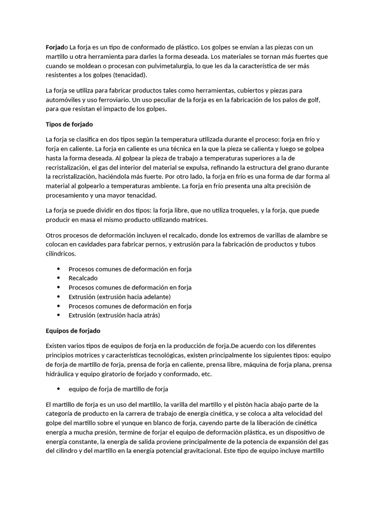 Forja y Recalcado | PDF