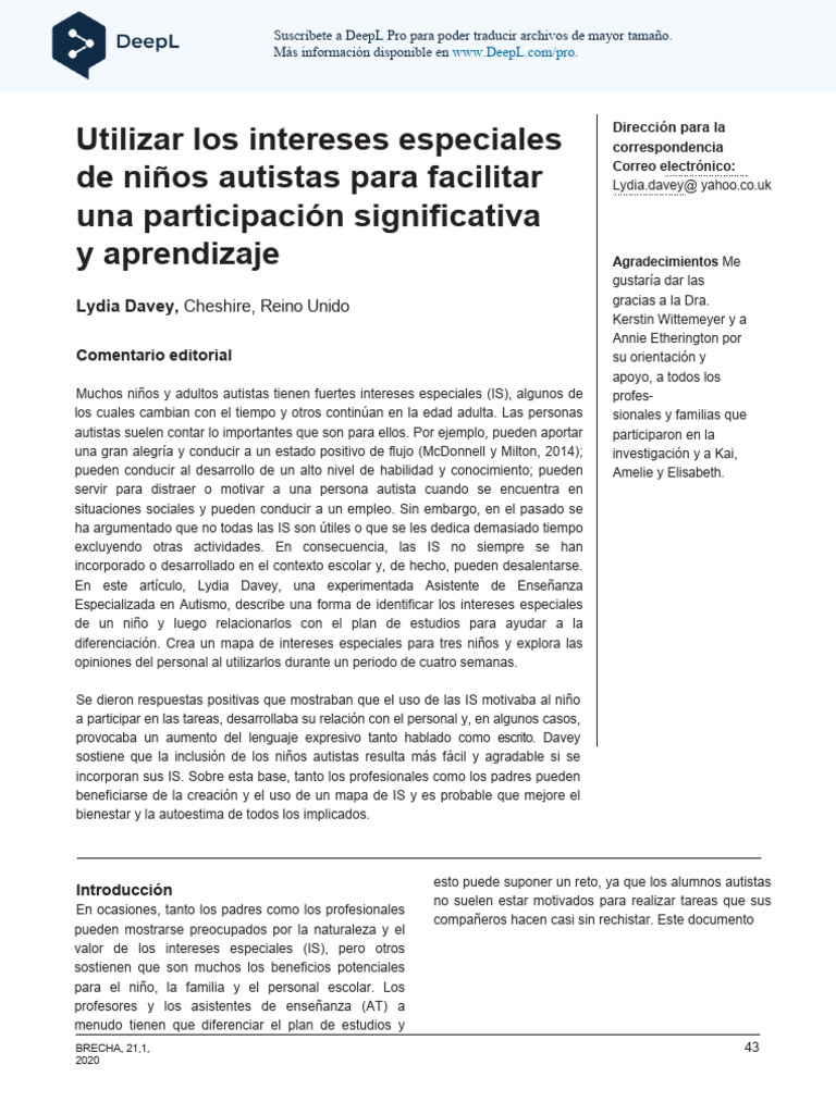 2020 Using The Special Interests of Autistic Children To Facilitate ...