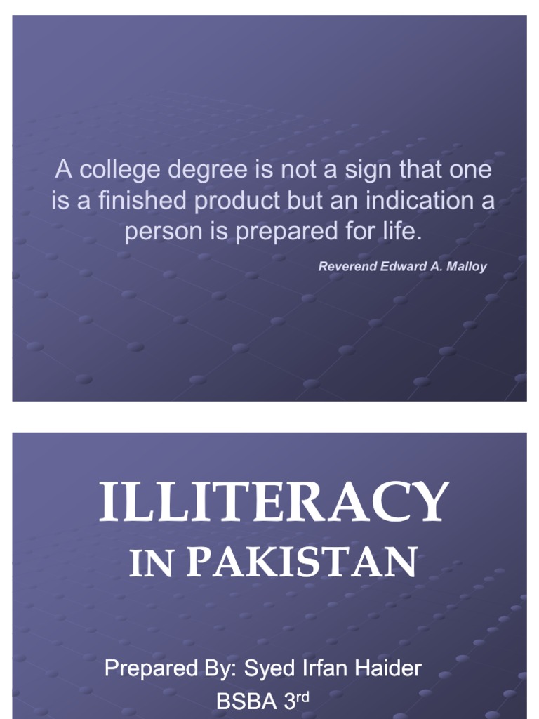 Illiteracy in Pakistan 2011 | PDF
