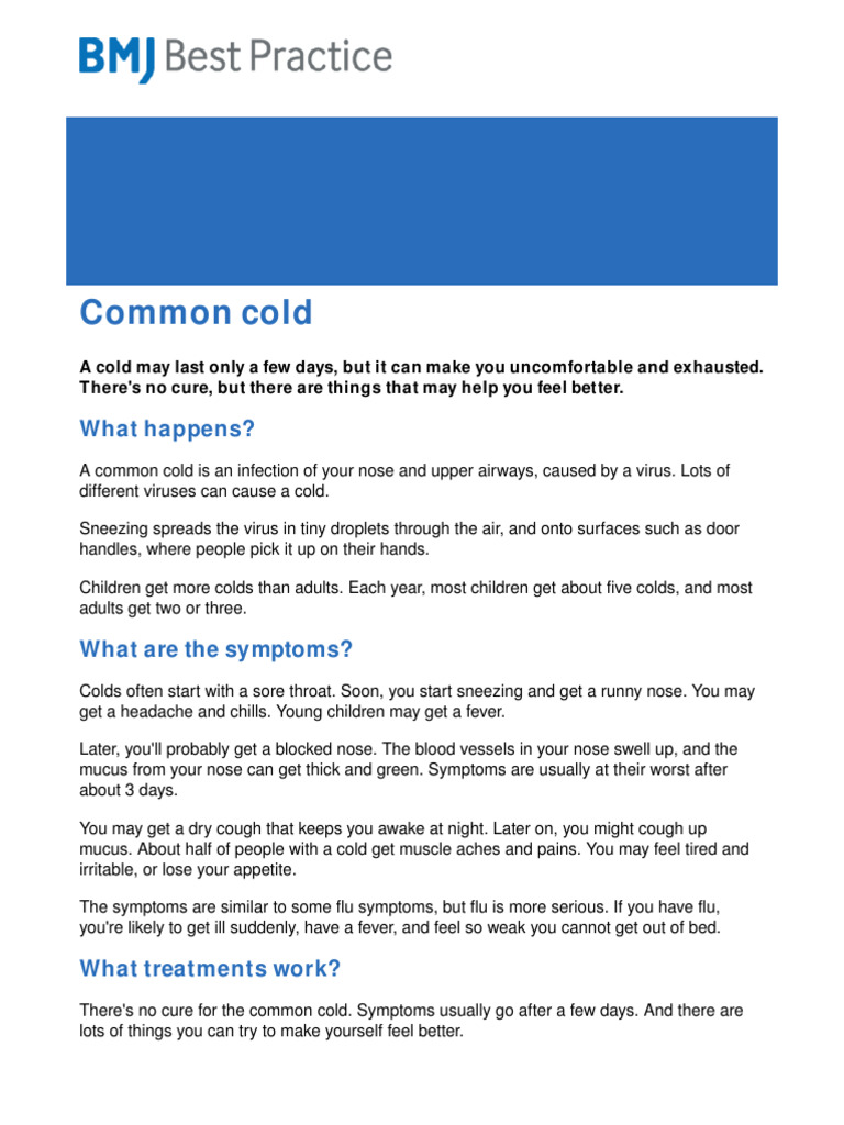 Common Cold | PDF