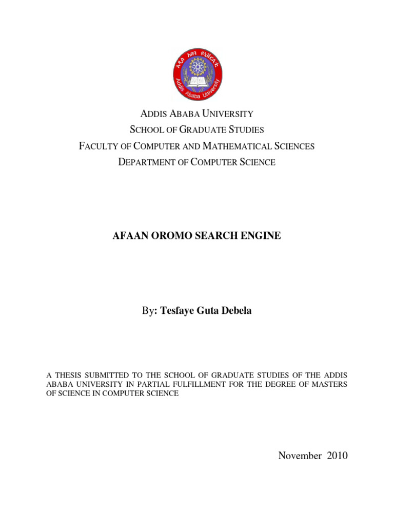 A Thesis Submitted To The School of Grad | PDF | Search Engine Indexing ...