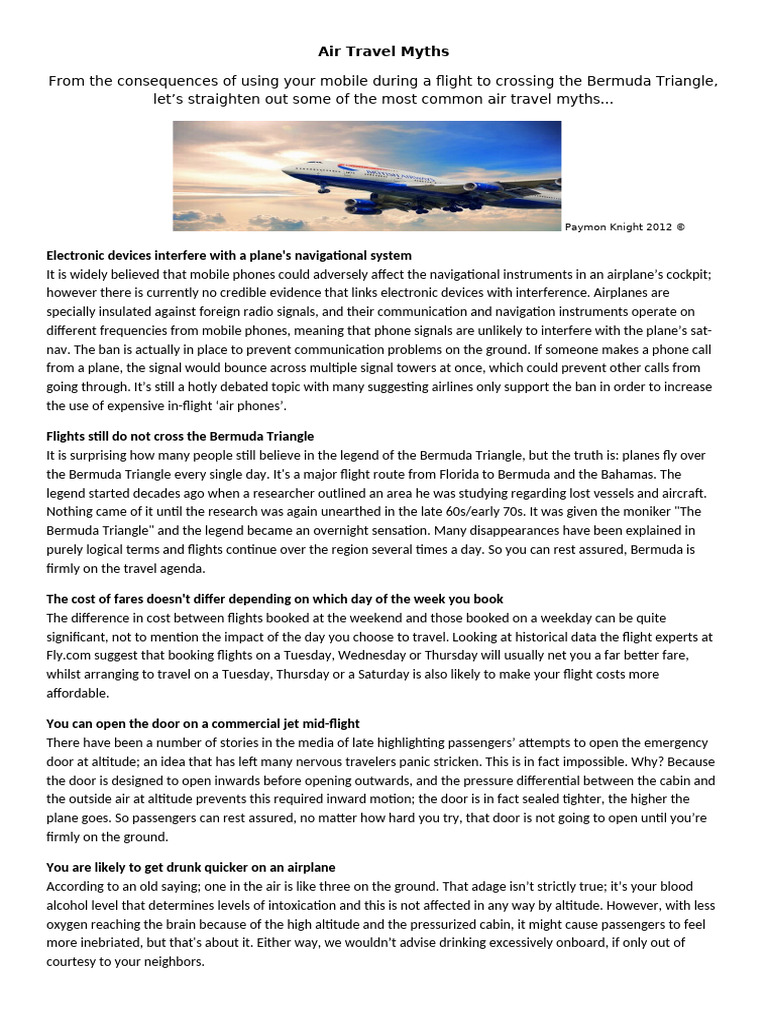 Air Travel Myths C2 | PDF