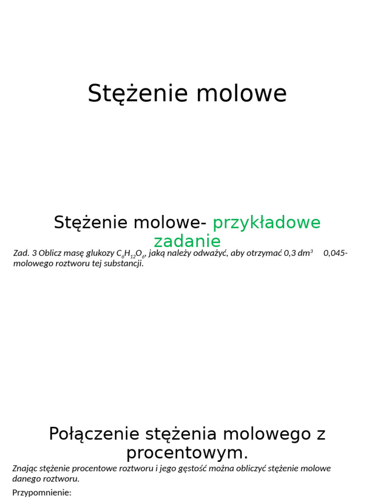 Stężenie Molowe - 01.03 | PDF
