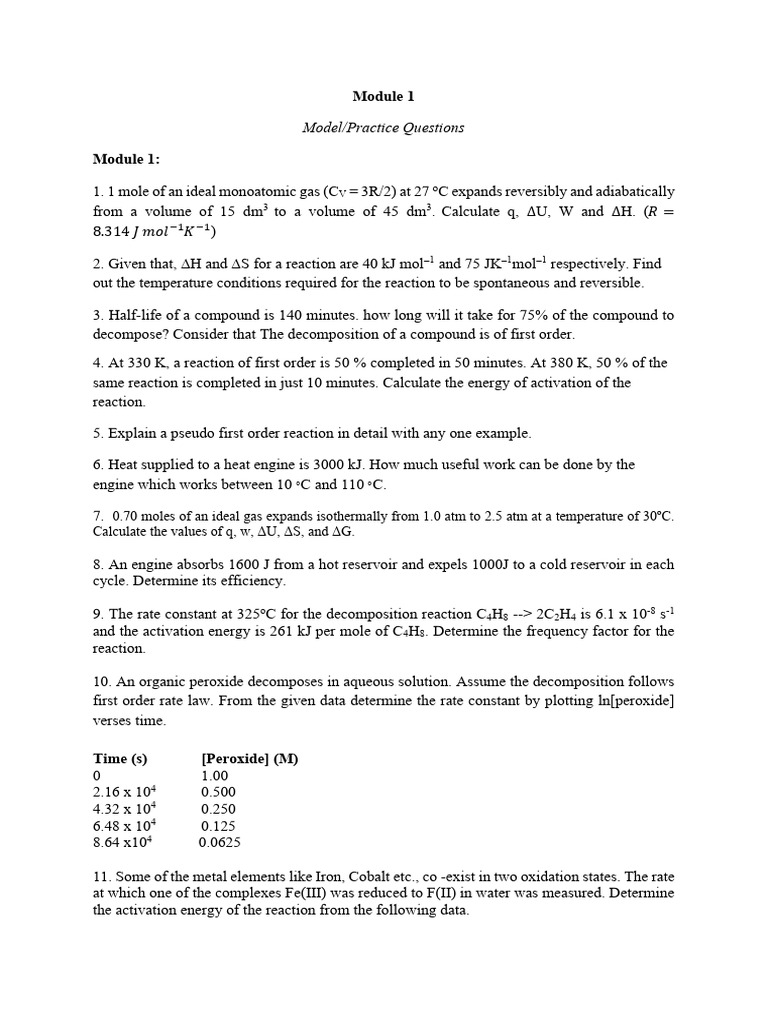 Module 1 Practice Question | PDF