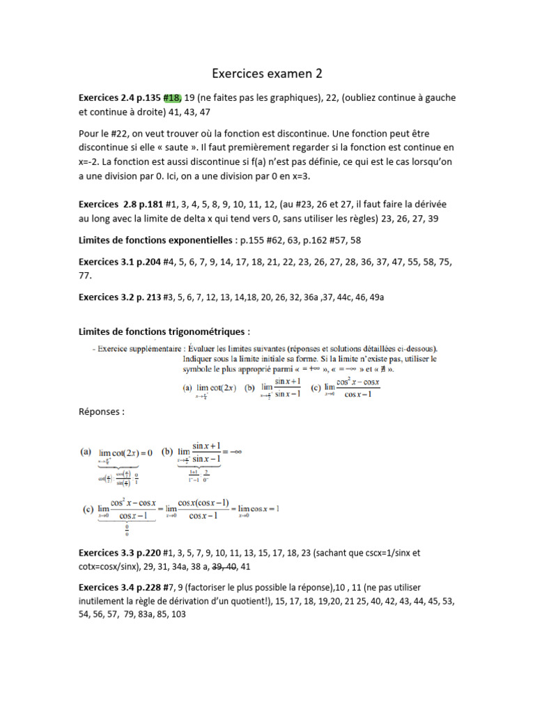 Exercices Examen 2 | PDF