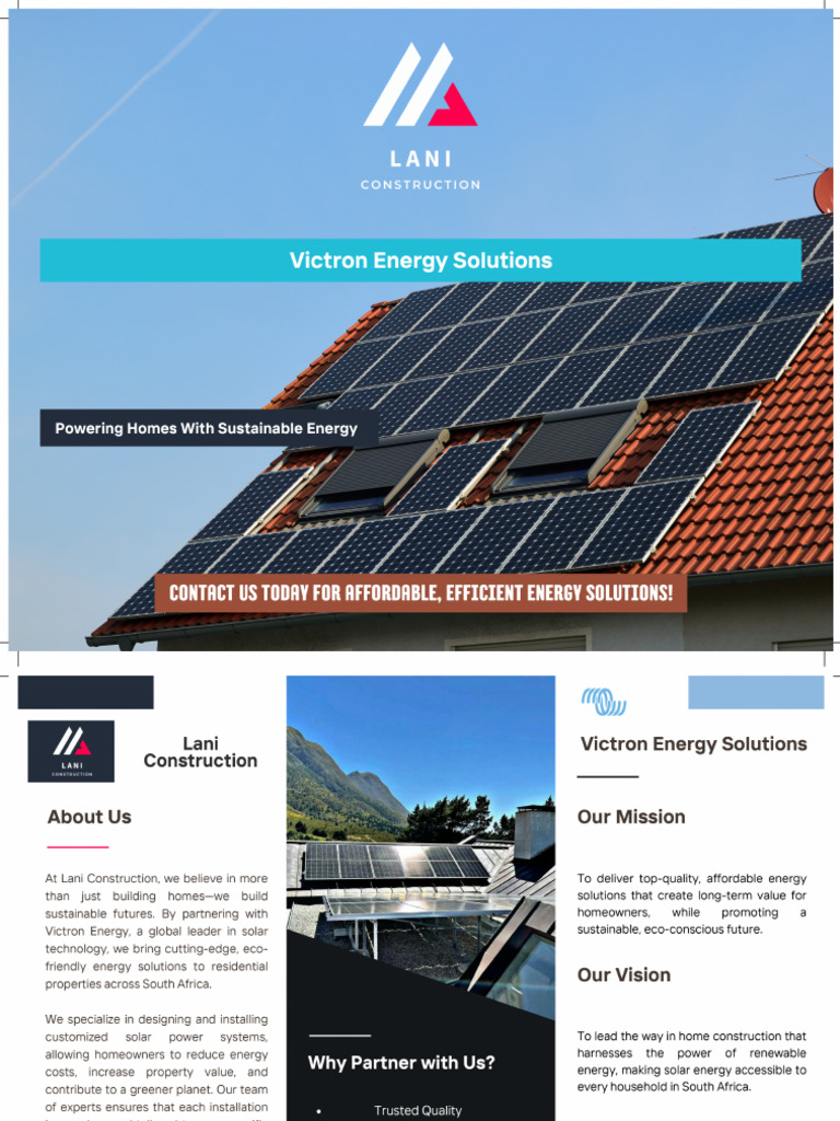 Lani Construction Victron Energy Solutions | PDF