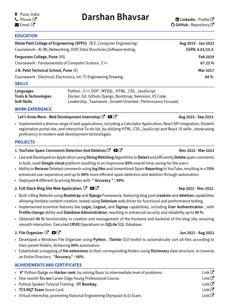 Darshan_Bhavsar___Resume | PDF