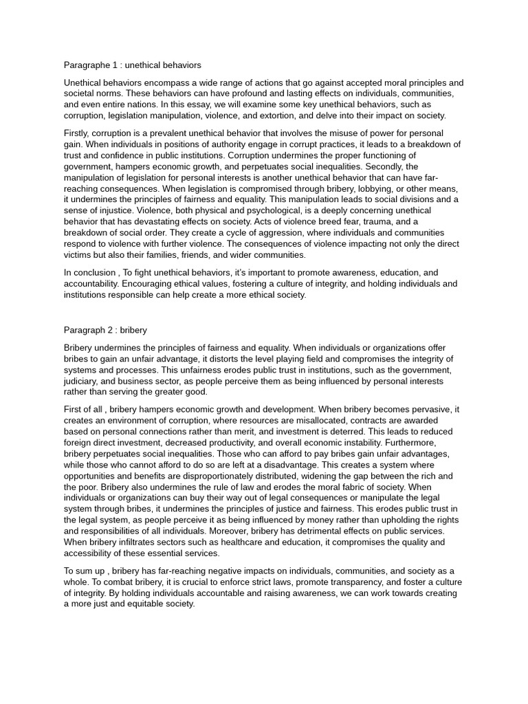 Bac Paragraphs | PDF