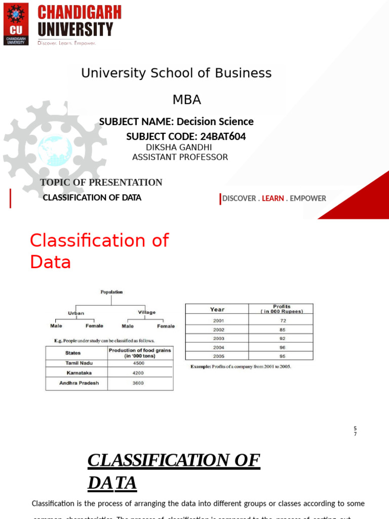 Classification of Data | PDF