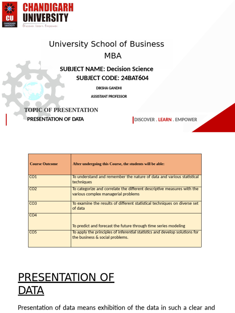 Presenation of Data | PDF