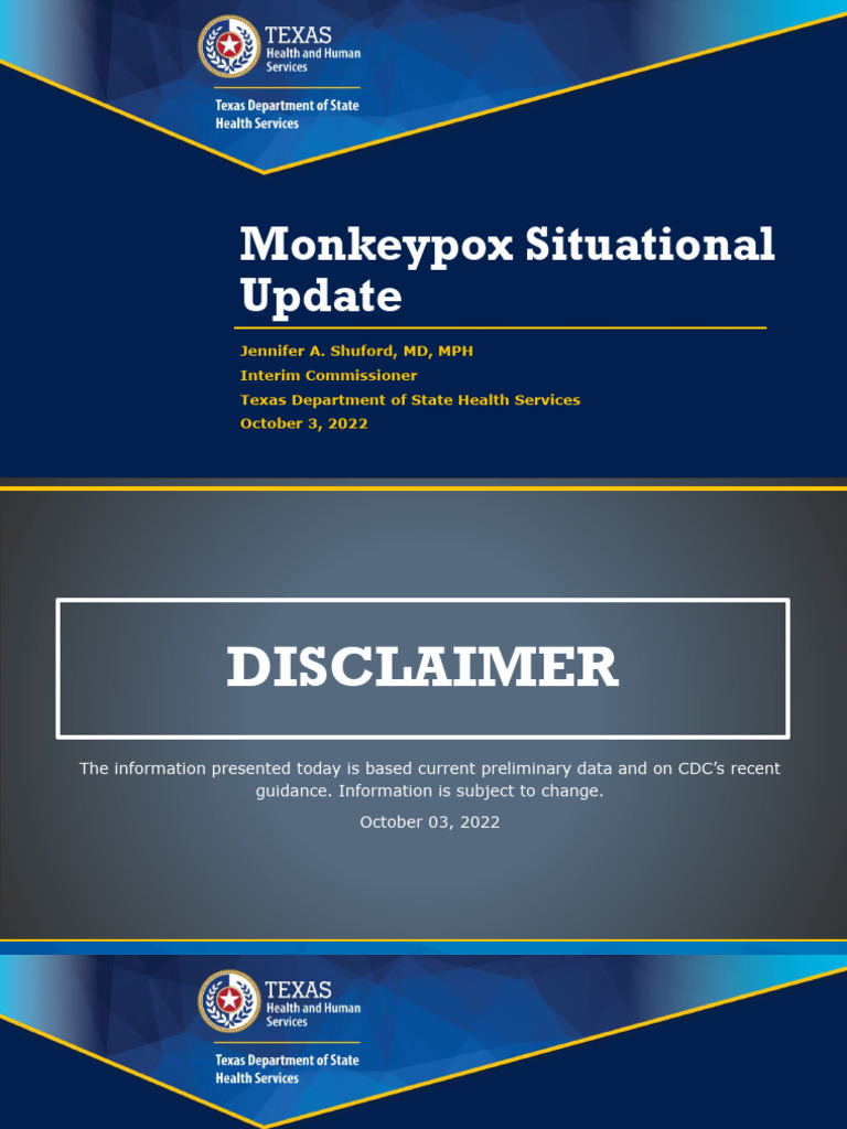 Texas Monkeypox Update October 2022 | PDF | Pediatrics | Self-Improvement