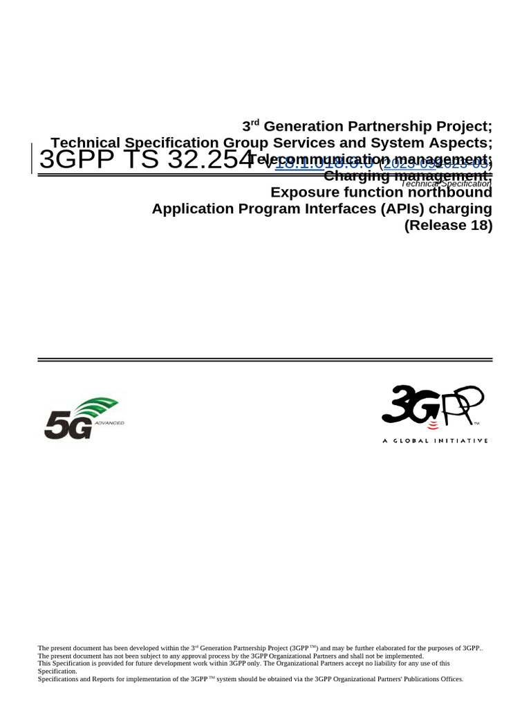 3GPP TS 32.254: Technical Specification | PDF