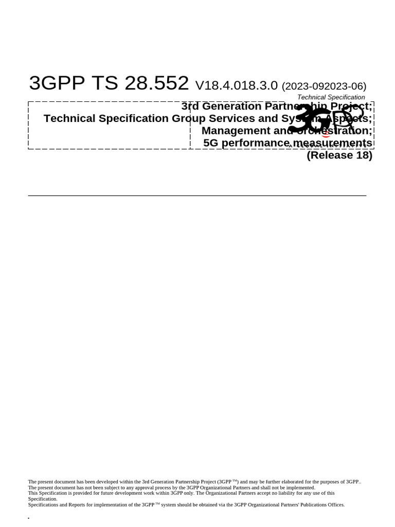 3GPP TS 28.552 | PDF