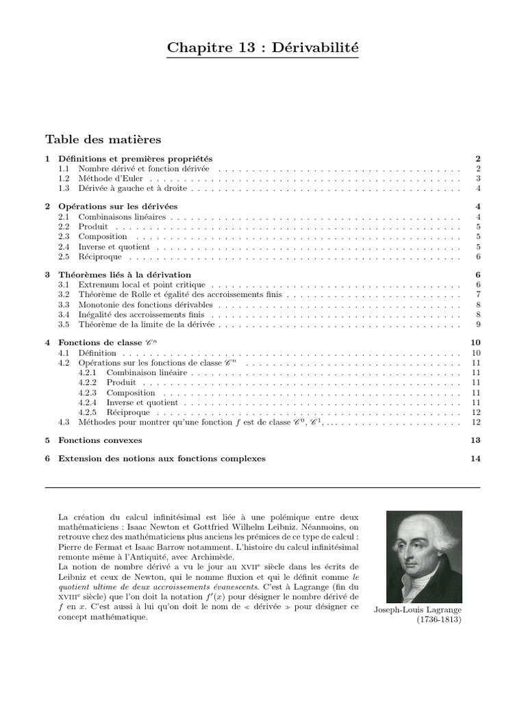 Chap13 - Dérivabilité | PDF