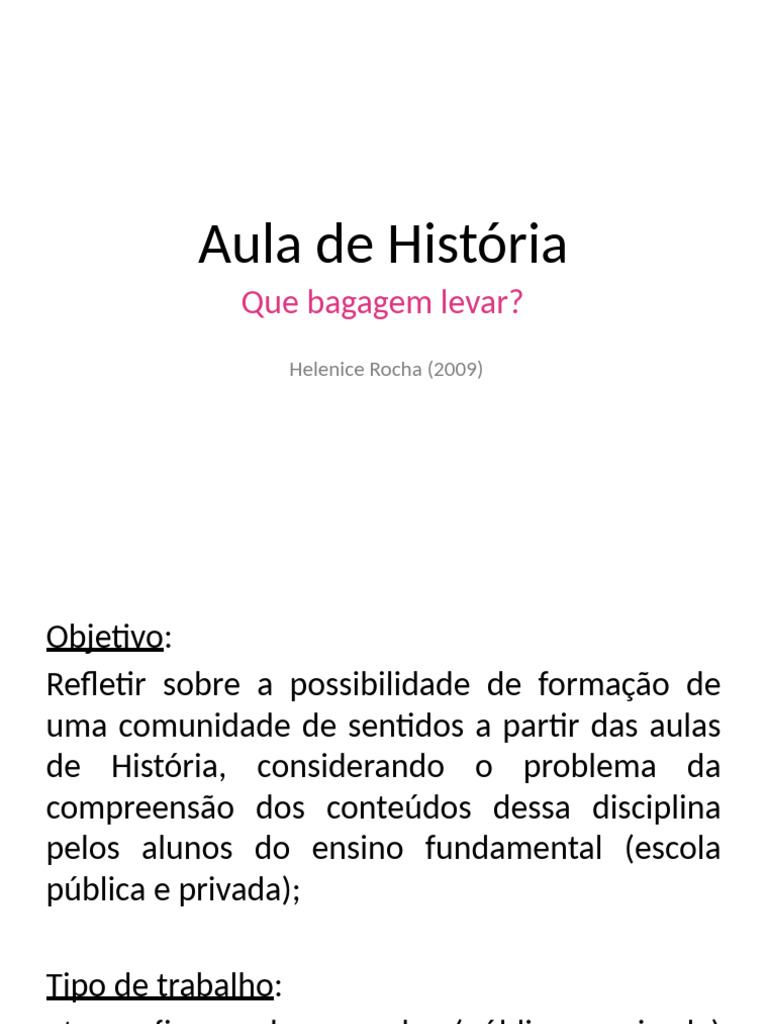 Slide Aula De História Pdf