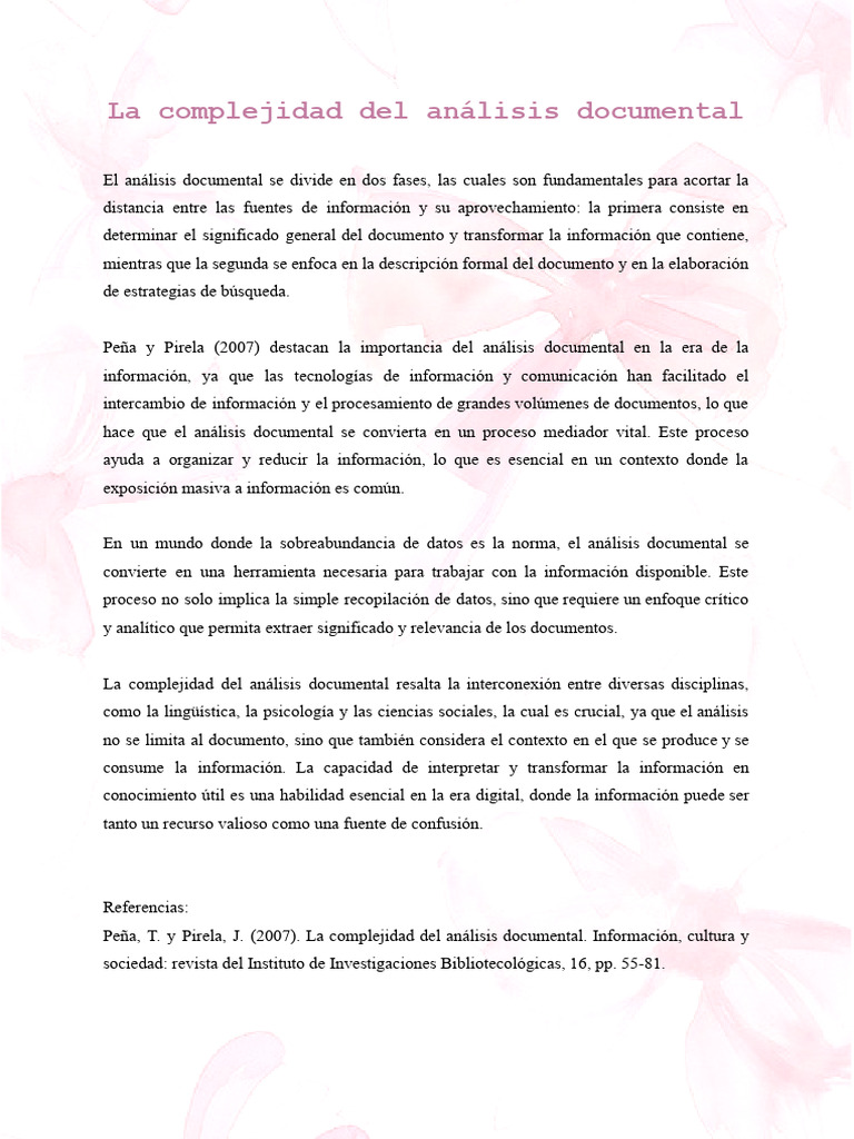La complejidad del análisis documental | PDF