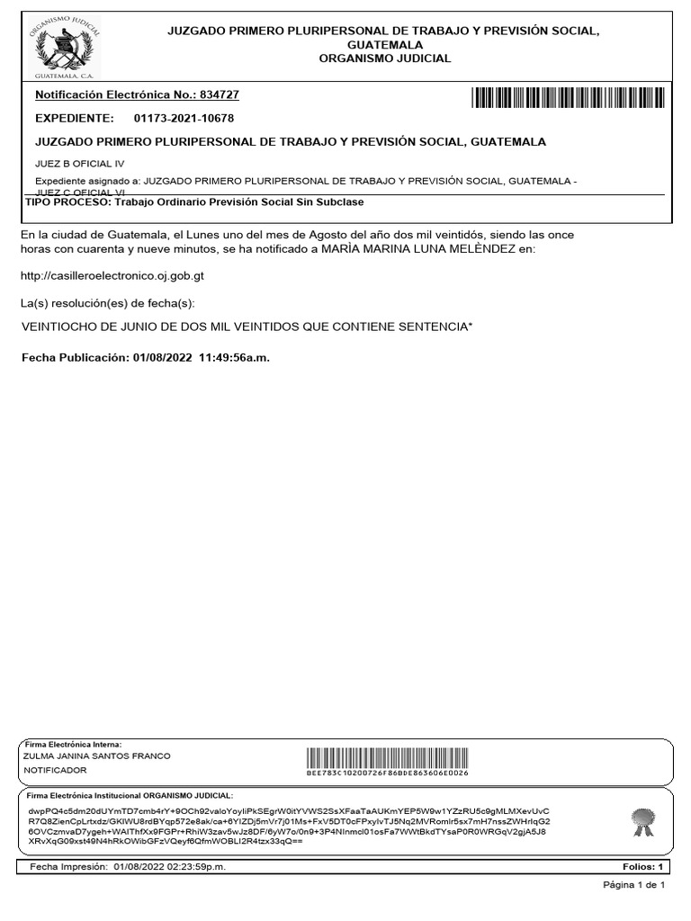 834727 ACTA DE NOTIFICACION DE SENTENCIA 28-06-2022 | PDF 834727 ACTA DE NOTIFICACION DE SENTENCIA 28-06-2022 | PDF