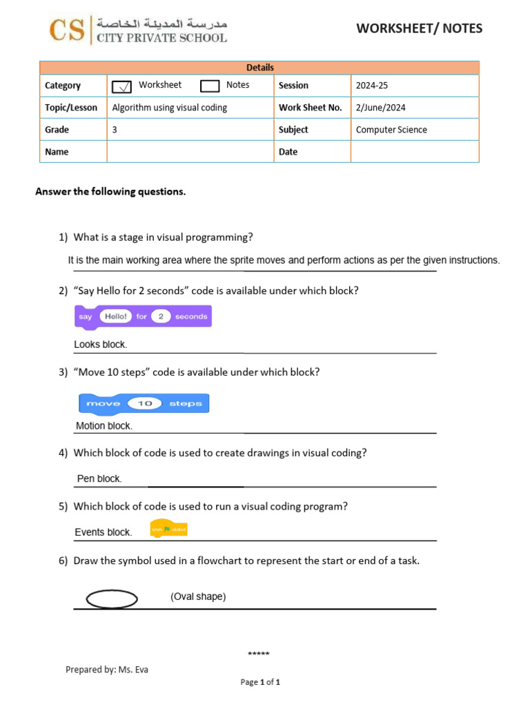 Chapter 2- Worksheet Answers (1) | PDF