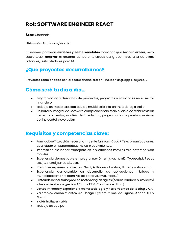 Software Engineer React | PDF