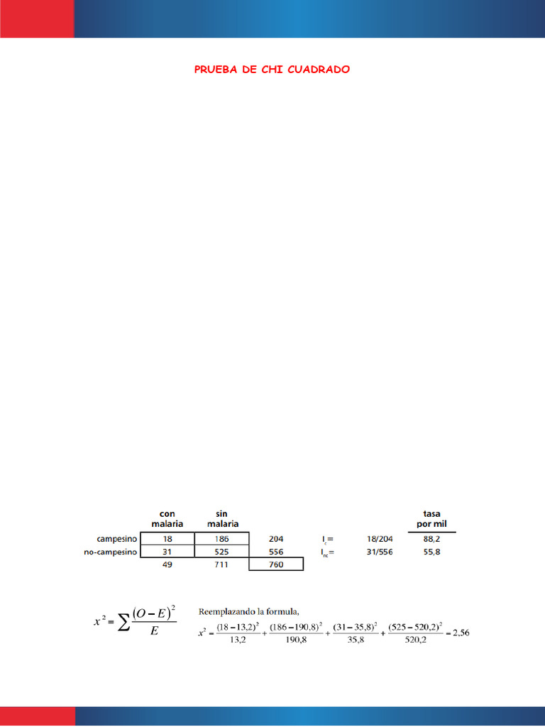 Chi-Cuadrado, Tablas 2x2 Con Ejercicios en Salud. BIOESTADISTICA | PDF