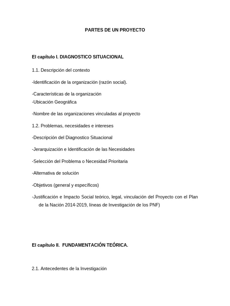 Partes de Un Proyecto | PDF | Ciencias sociales | Informática