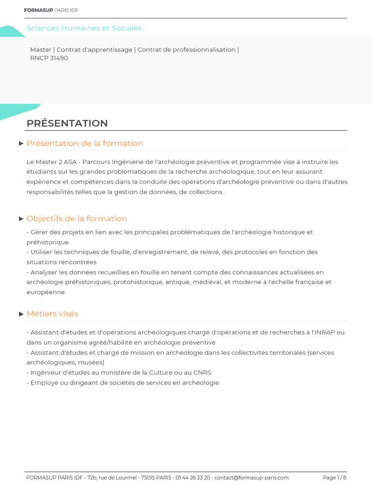 Formasup Paris Idf - m2 - Iapp | PDF