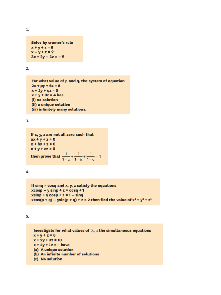 Determinant Questions | PDF