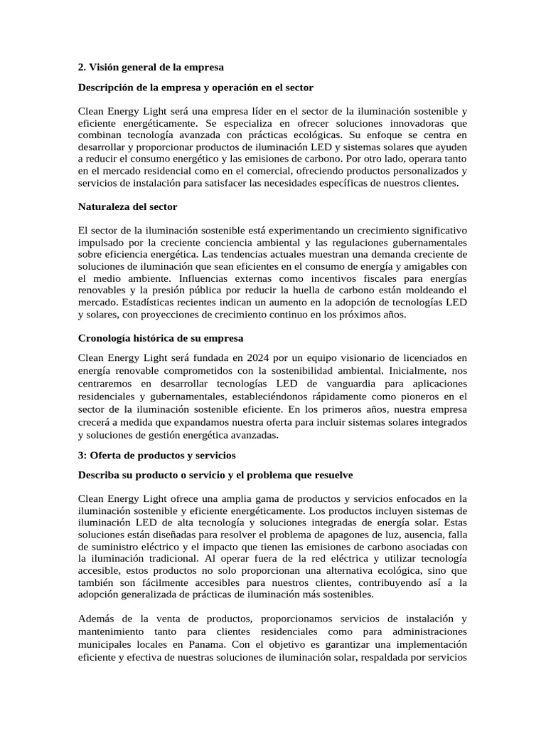 Visión General de La Empresa Descripción de La Empresa y Operación en ...