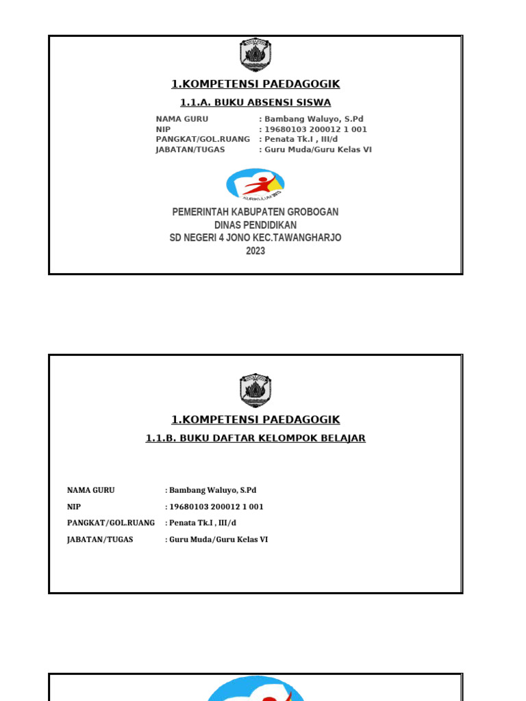 Cover Sampul Buku Adm. Diri | PDF