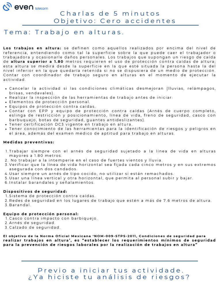 Charla 3 - Trabajos en Alturas | PDF