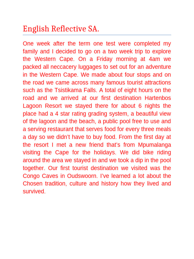 English Reflective SA | PDF