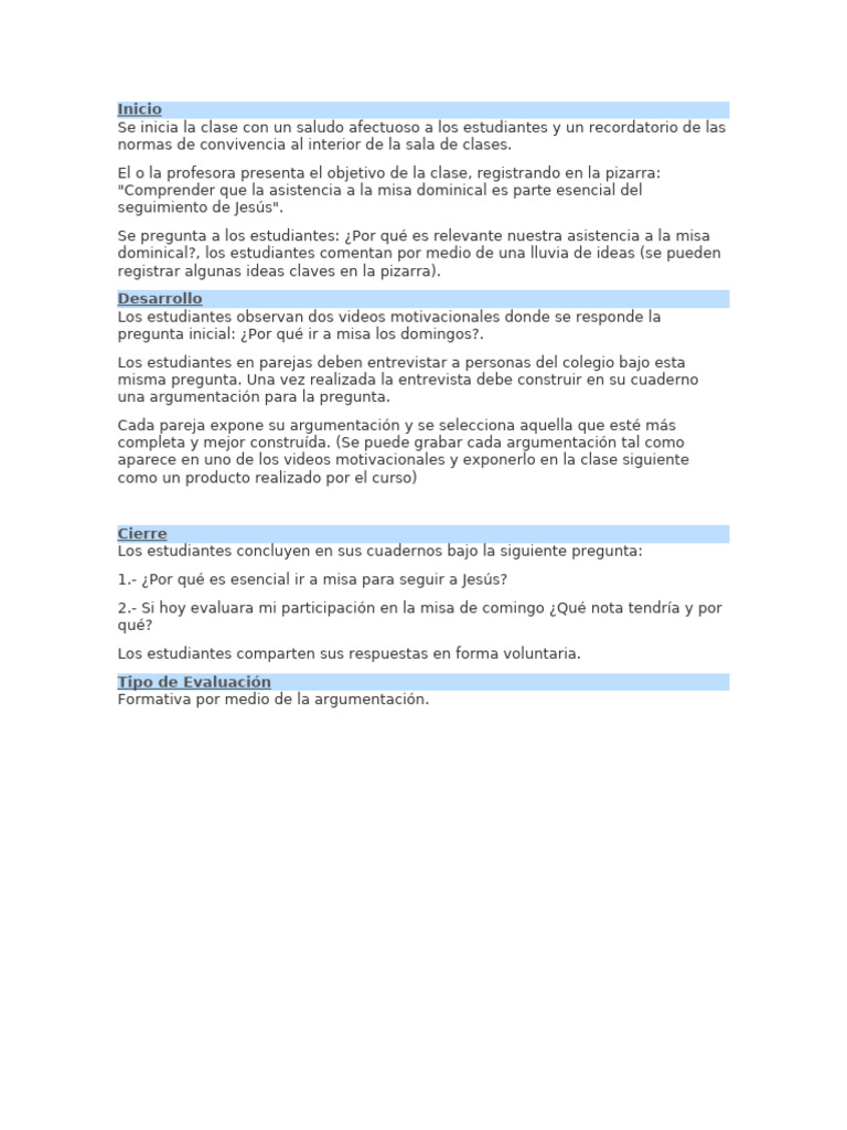 Planificación Religion 8vo Basico | PDF