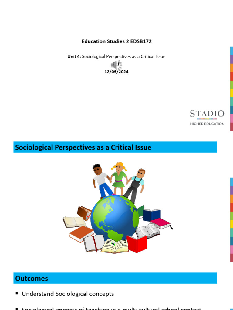 EDSB172 Unit 4 Sociological Perspectives As A Critical Issue With Voice ...
