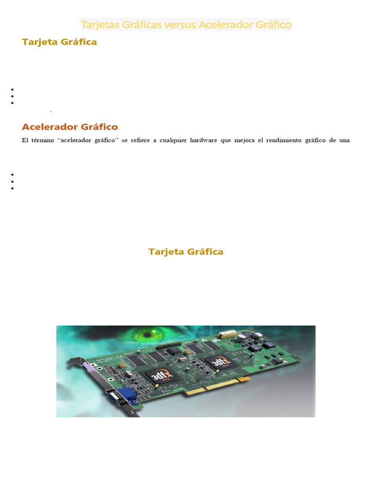 Tarjetas Gráficas Versus Acelerador Gráfico | PDF