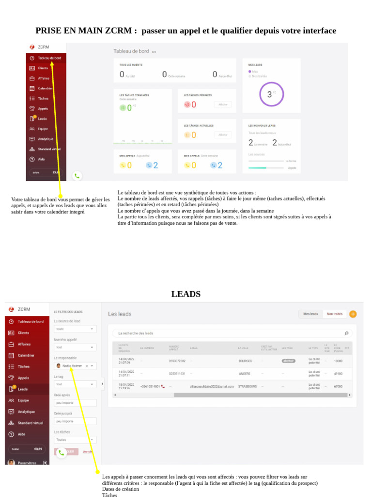 TUTO ZCRM Zadarma | PDF