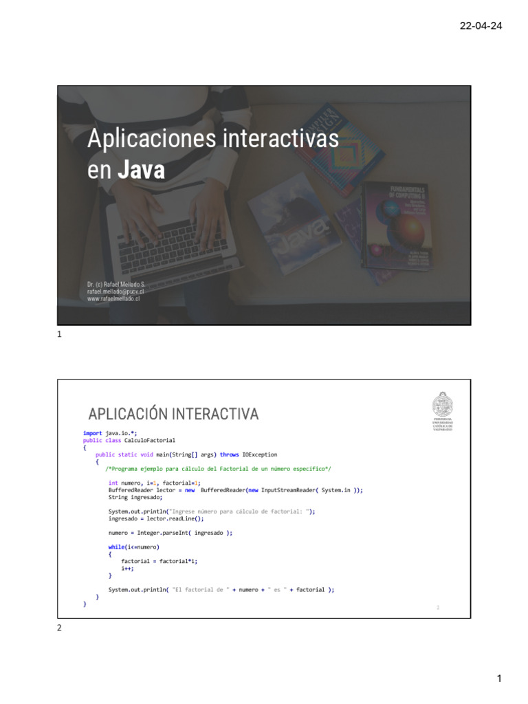 Aplicaciones Interactivas en Java | PDF