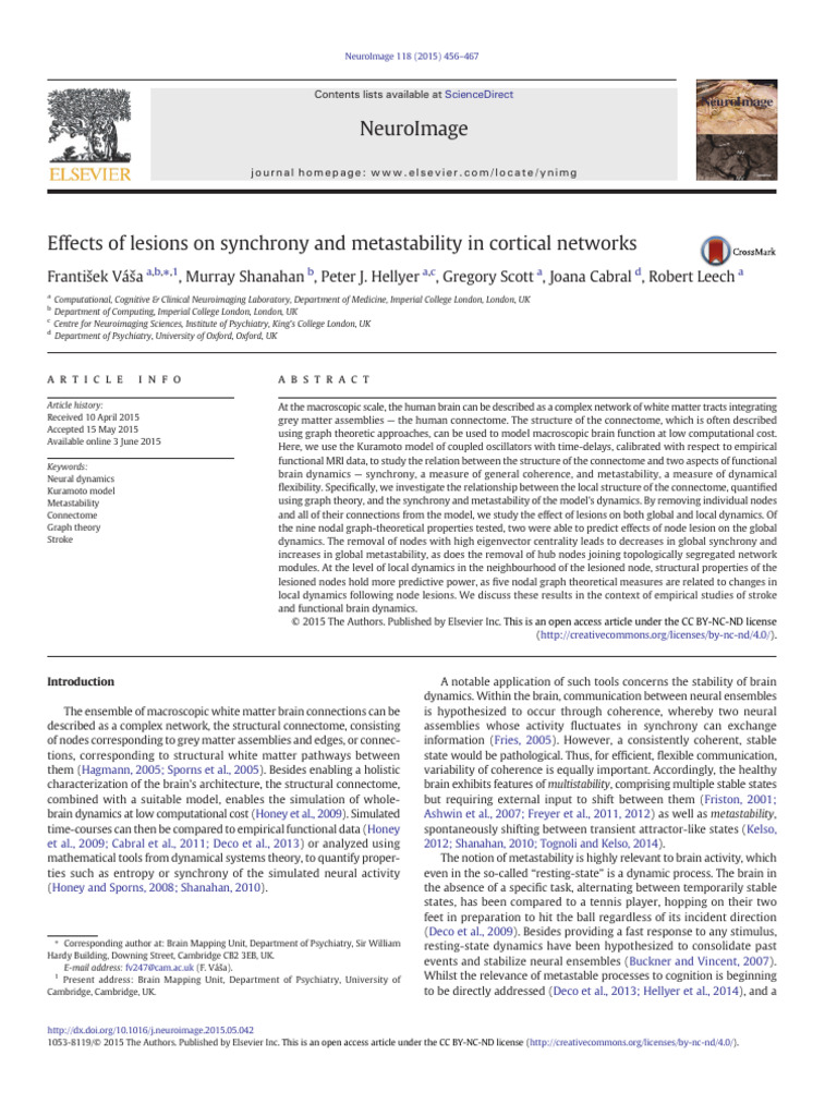 Synchrony and Metastability | PDF