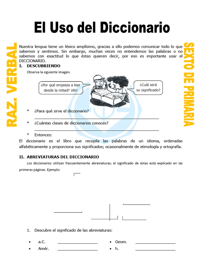 El Uso Del Diccionario | PDF