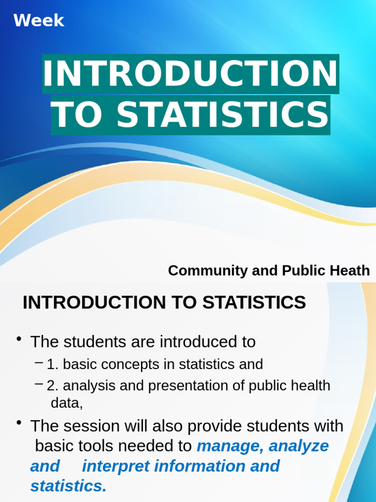Week 2 Introduction To Statistics Pdf